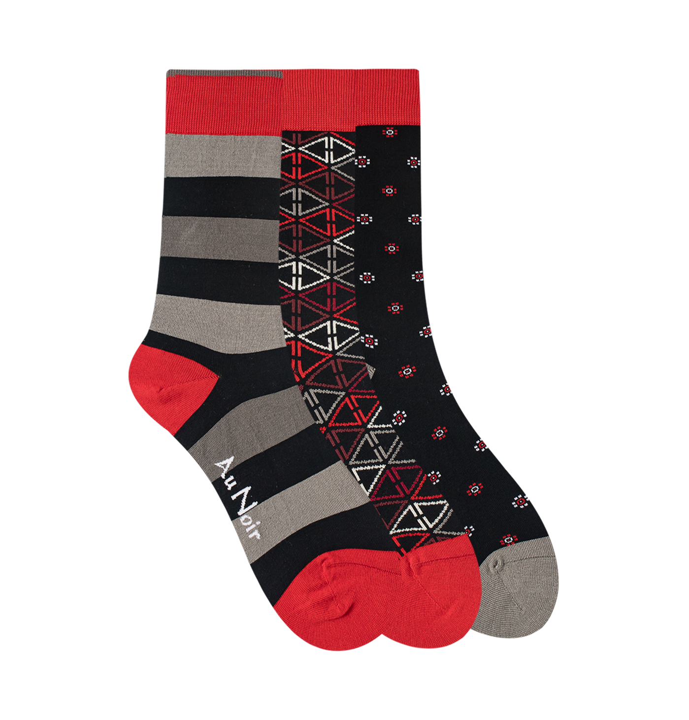 3 PAIRES - BAS POUR HOMME EN COTON MERCERISÉ – AU NOIR